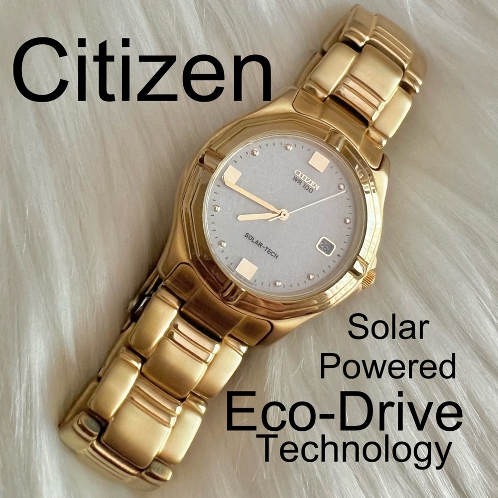 Citizen Eco-Drive Technology Solar-Tech Gold Date Wat… - Gem